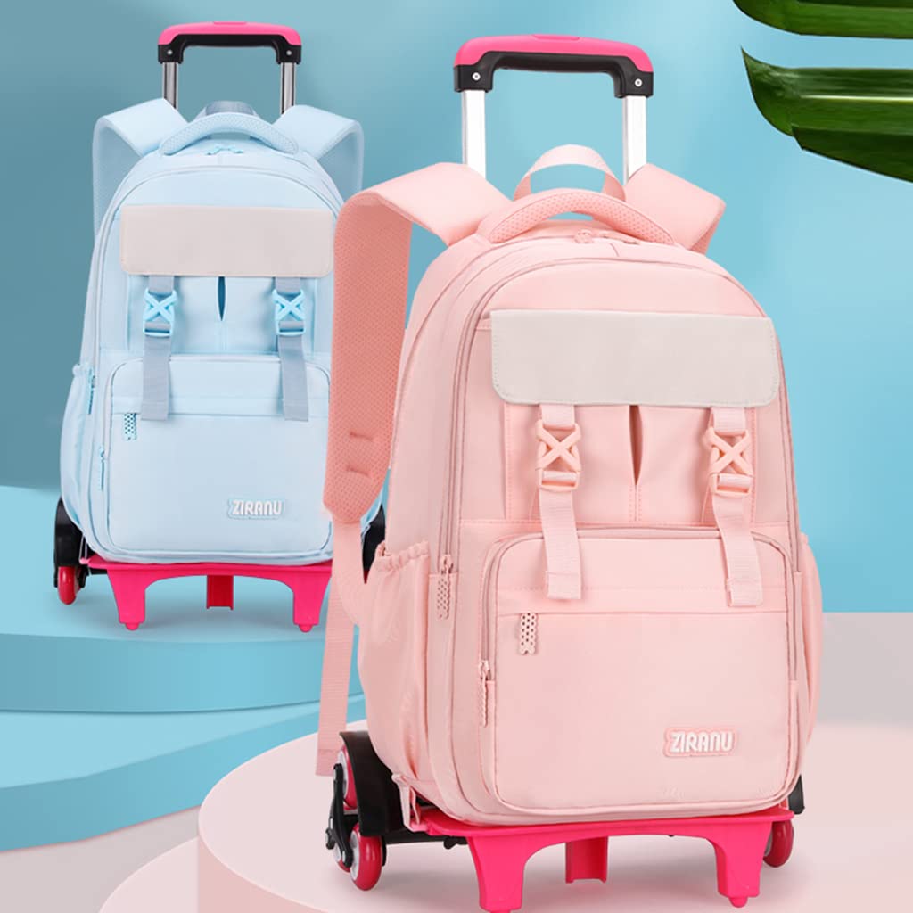 Gradient-Star Girls Rolling Backpacks for School, Capacity School Bags Bookbags for Teens Girls with 2 Wheels