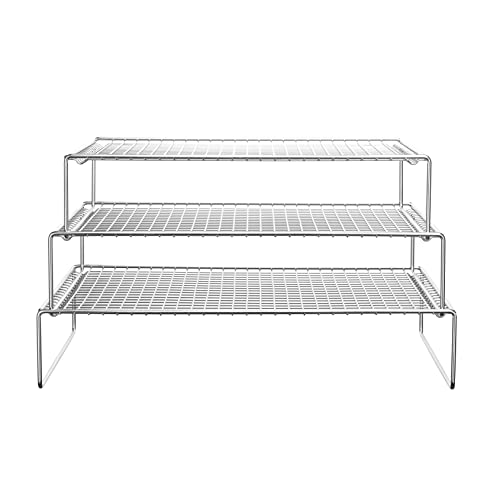LANEJOY 3-Tier Stackable Cooling Racks for Cooking and Baking Stainless Steel Wire Cooling rack Oven & Dishwasher Safe (15 * 10 * 3 inch LYW02A)