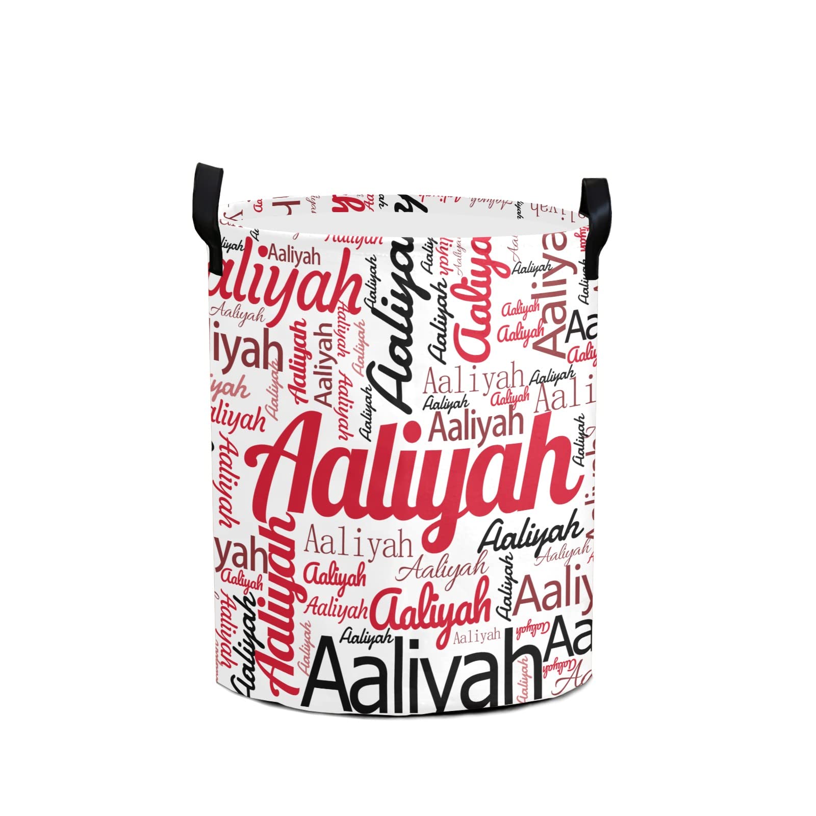 Personalized Laundry Basket Custom Name Laundry Hamper Collapsible Clothes Storage Basket With Handles Waterproof Canvas Storage Basket for Bathroom Living Room Bedroom Kids Room (Color 01)
