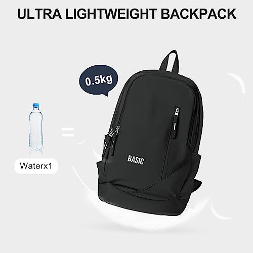 weradar Black Backpack For High School Women,Waterproof Middle School bag For Teen Girls Boys,Casual Daypack Bookbag Lightweight College Backpack For Men