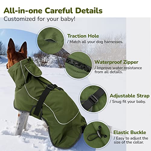 Zeaxuie Double-Layer Winter Dog Jackets, Dog Coats for Large Dogs Winter, Snowproof & Windproof Dog Sweater Coat for Medium, Large, Extra Large Dogs-2XL
