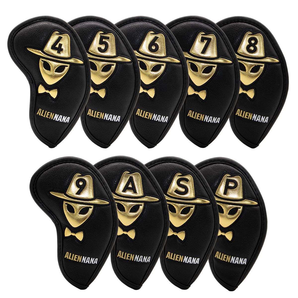 Golf Club Headcover Set Golf Driver Cover Fairway Cover Hybird Covers Iron Headcover Blade Putter Covers, Synthetic Leather Headcover