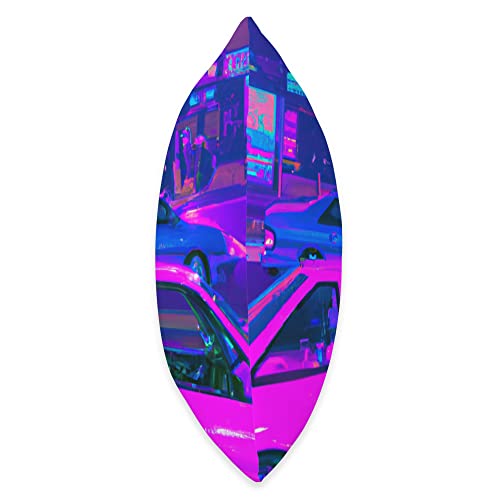 Synthwave Car Art Vaporwave Aesthetic Car Synthwave City Vaporwave Aesthetic Throw Pillow, 18x18, Multicolor
