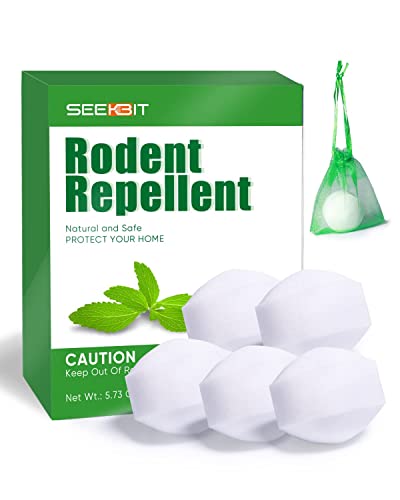 SEEKBIT 5 Pack Rodent Repellent Peppermint Oil to Repels Mice and Rats Squirrel and Other Rodents for Home Garages RV Closets Trucks Car Engines, Mouse Deterrent for Keep Mice Out