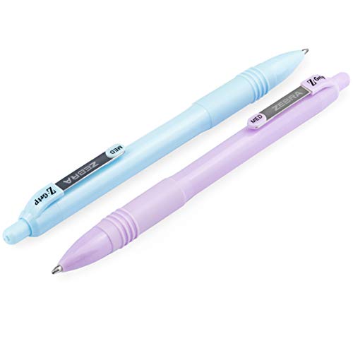 Zebra Z-Grip Smooth Ballpoint Pen - 1.0mm - Black Ink - 1 of Each Pastel Barrel - Pack of 5