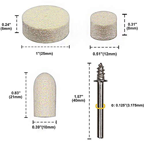 Polishing Buffing Wheel for Dremel Polishing Kit,Point & Mandrel Kit,for Dremel Rotary Tools - Accessories Kit Fit - 1/8 Inch Shank(111Pcs)