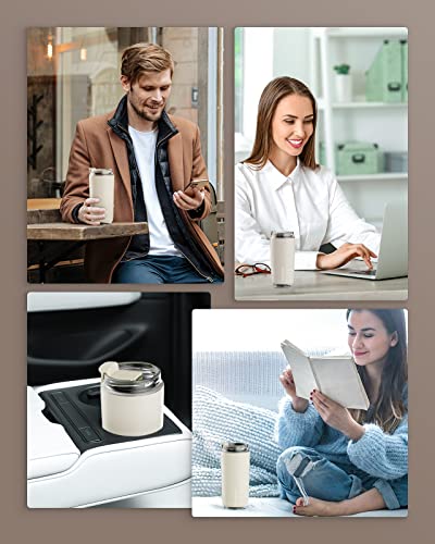 RealCoolRealCool Coffee Mug Tumbler Travel Mug 100% Leakproof Vacuum Insulated Tumbler with Lid- 12 oz, Anti-Scald Coffee Cup,Double Wall, Keeps Drinks Hot&Cold-White