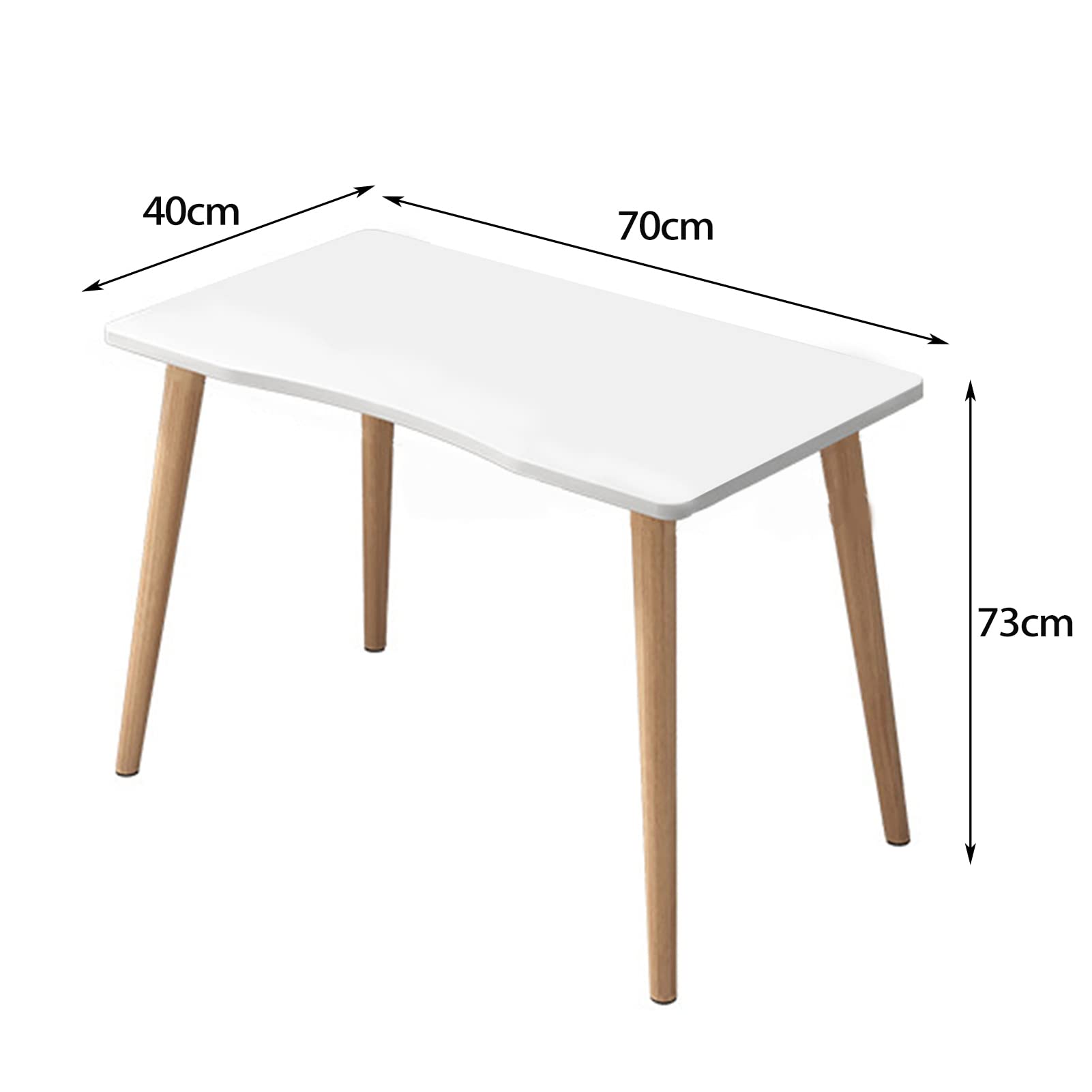 Wilitto Computer Desk 40", Modern Simple Style Desk, Study Writing Table, Home Office Work Desk, Gaming Desk Ergonomic Arc Design- White