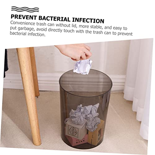 STOBOK 2pcs Decorative Kitchen Wastebasket Cans Bathroom Container Offices Paper Small Translucent Ash-bin Lidless Unique for Clear Bucket Bag Large Basket Uncovered Black Pot Bedrooms