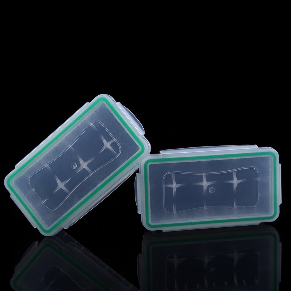 plplaaoo Battery Cases, 2 Pcs Battery Organizer Holder, Hard Wear Resistant Plastic Waterproof Battery Storage Box, Convenient Durable 18650 Batteries Holder Storage Box, Protector Cover Battery B