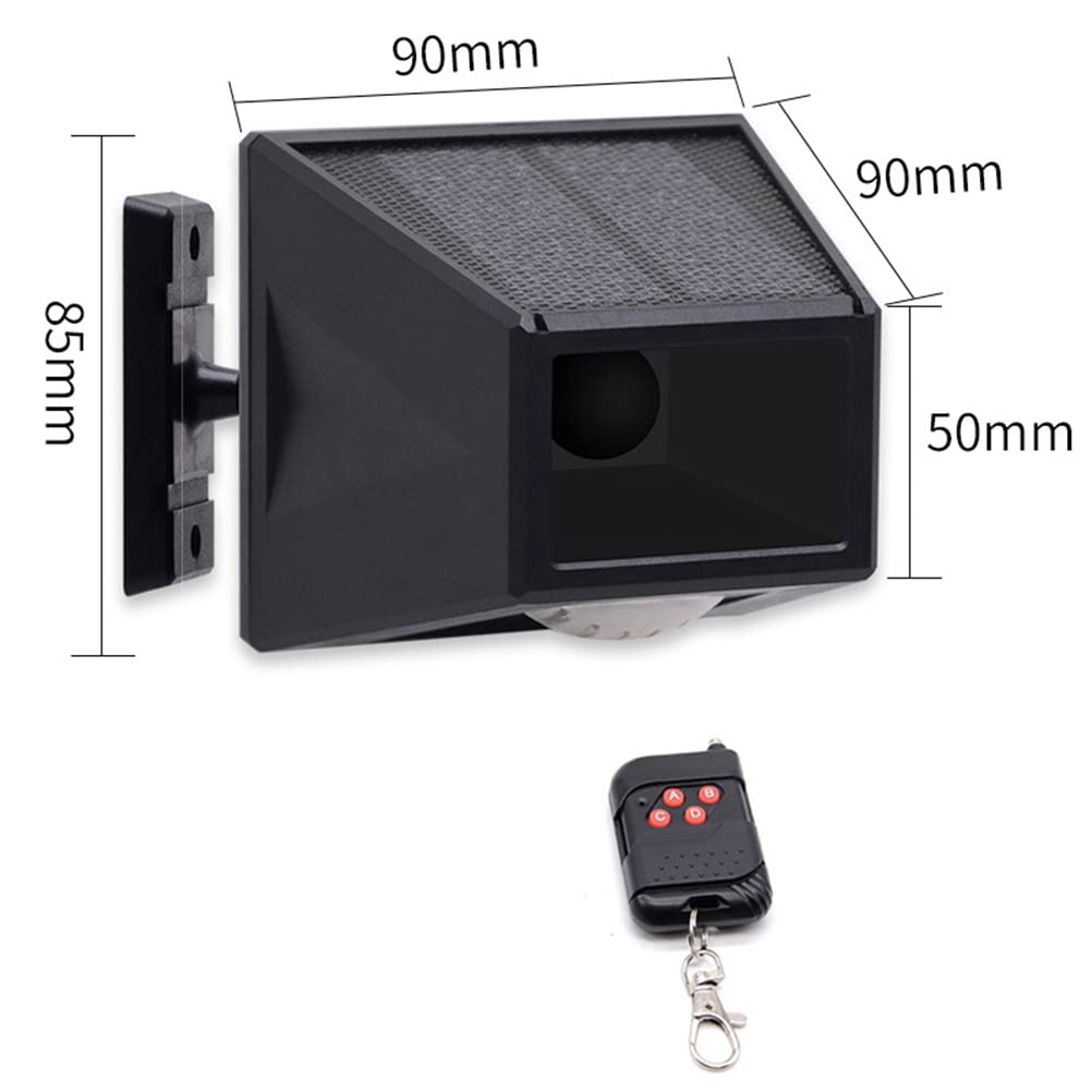 Solar Alarm Light with Motion Sensor Outdoor Solar Strobe Light Remote Control Sound Alarm for Backyard Patch Farm Garage