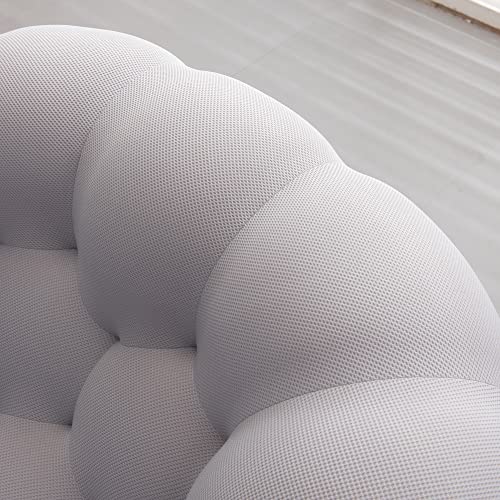 WILLIAMSPACE 47" Curved Sofa Couch Single Sofa Chair, Luxury Bubble Lazy Floor Sofa Chair, Overall Shaped Chair Couch with 3D Textile Material for Apartment (Grey)