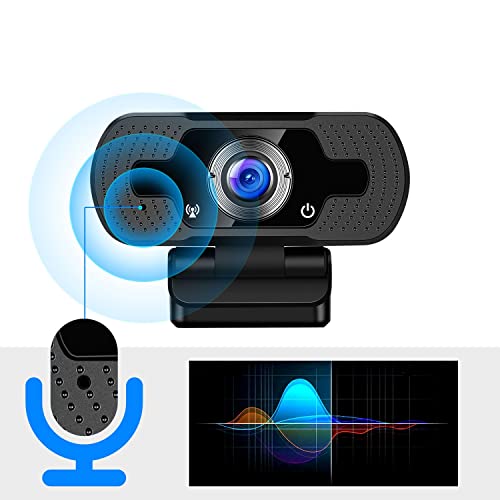 Riiai 2022 flu HD 1080P 2MP Webcam with Built-in Noise Cancelling Microphone for PC/Laptop 30 FPS Wide campatibility for Win 7/8/10 Skype YouTube Facebook Live