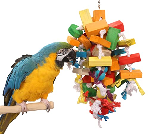 Tropical Jubilee - Large Parrot Toy Featuring Colorful Wood Pieces