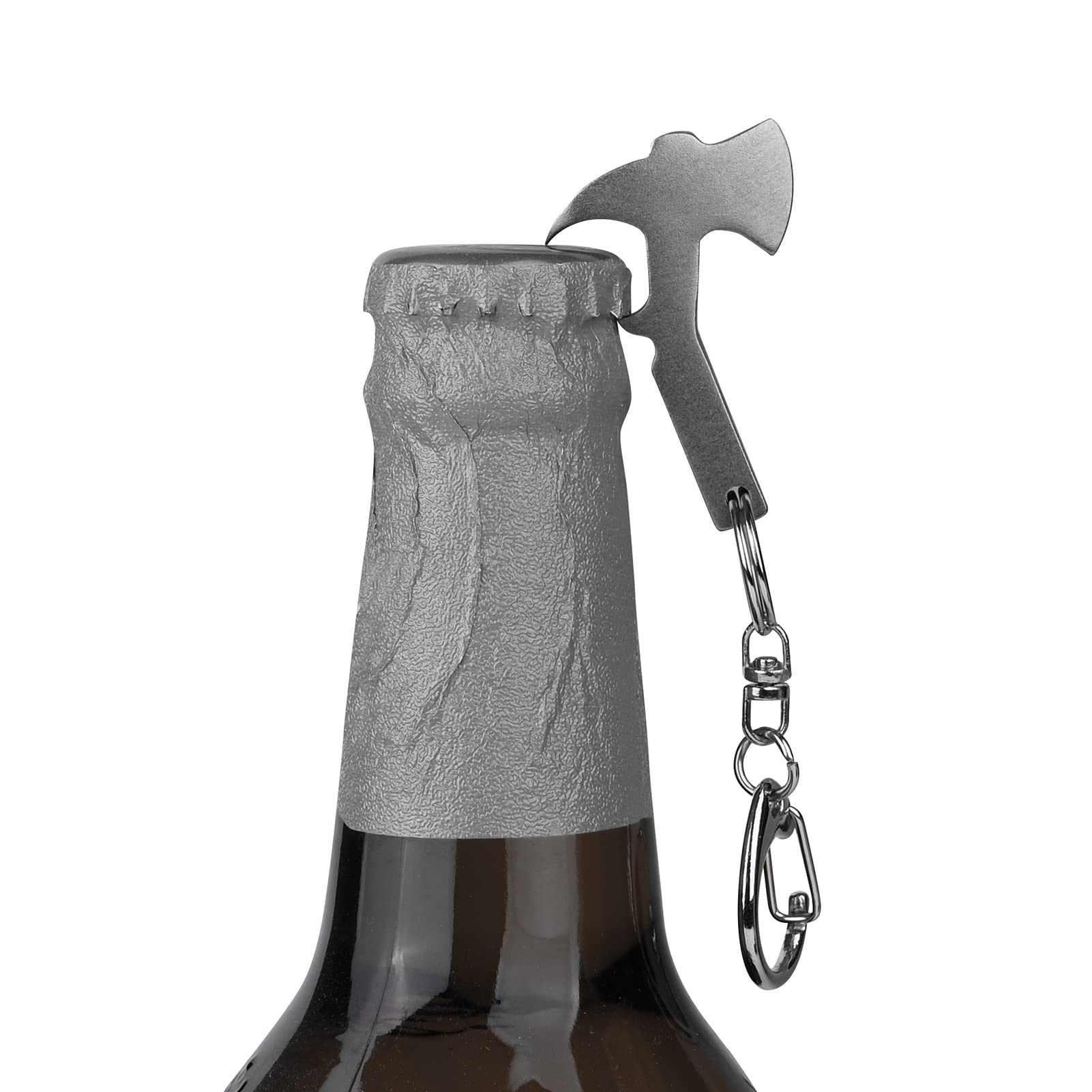 NBGDY Titanium Bottle Opener Keychain,Ultra light only 0.32 oz, axe shaped beer bottle opener, with stainless steel key ring(KPQ-1020