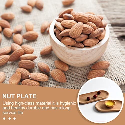 Oval Wood Tray Serving Platter: Small Wood Tray Party Wooden Plate for Display Dessert Cupcake Fruit Snacks Appetizer Sushi Food Jewelery