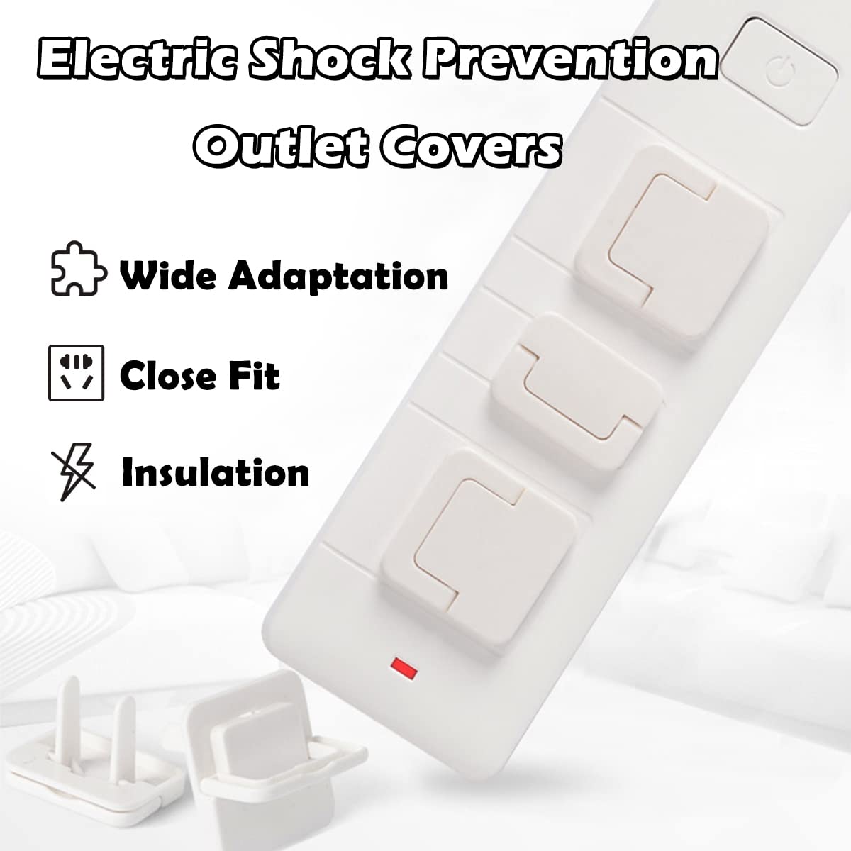 Outlet Covers Baby Proofing (60 Pack) Mulaibdin Safety Socket Covers for Child, Electrical Outlet Protectors with Hidden Pull Handle, No Easy to Remove by Children Outlet Cap for 2/3-Prong