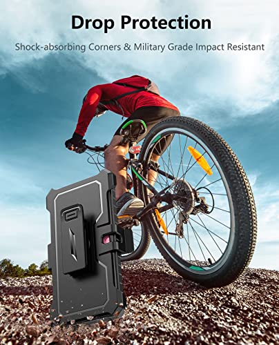 SOiOS for Samsung Galaxy A53 5G Case: with Built-in Screen Protector & Kickstand | Full-Body Dual Layer Rugged Belt-Clip Holster | Heavy Duty Shockproof Protective Phone Cover - 6.5inch - Black