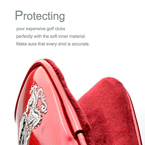 GOOACTION Skull Golf Club Blade Putter Head Cover Magnetic Closure PU Leather Mirror Water-Proof Protector Headcover