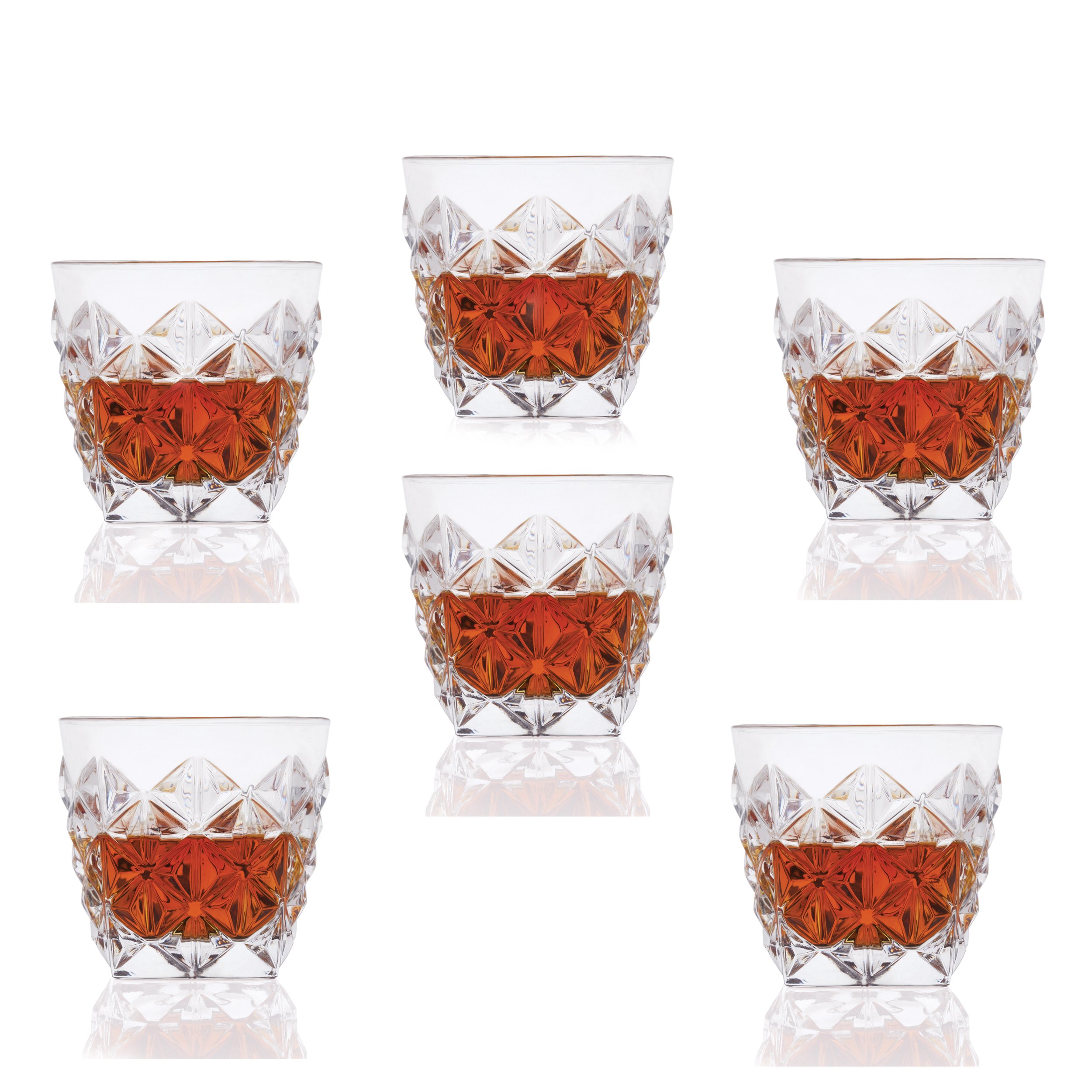 Lorren Home Trends Enigma Collection Double Old Fashion Glasses (Set of 6), One Size, Clear