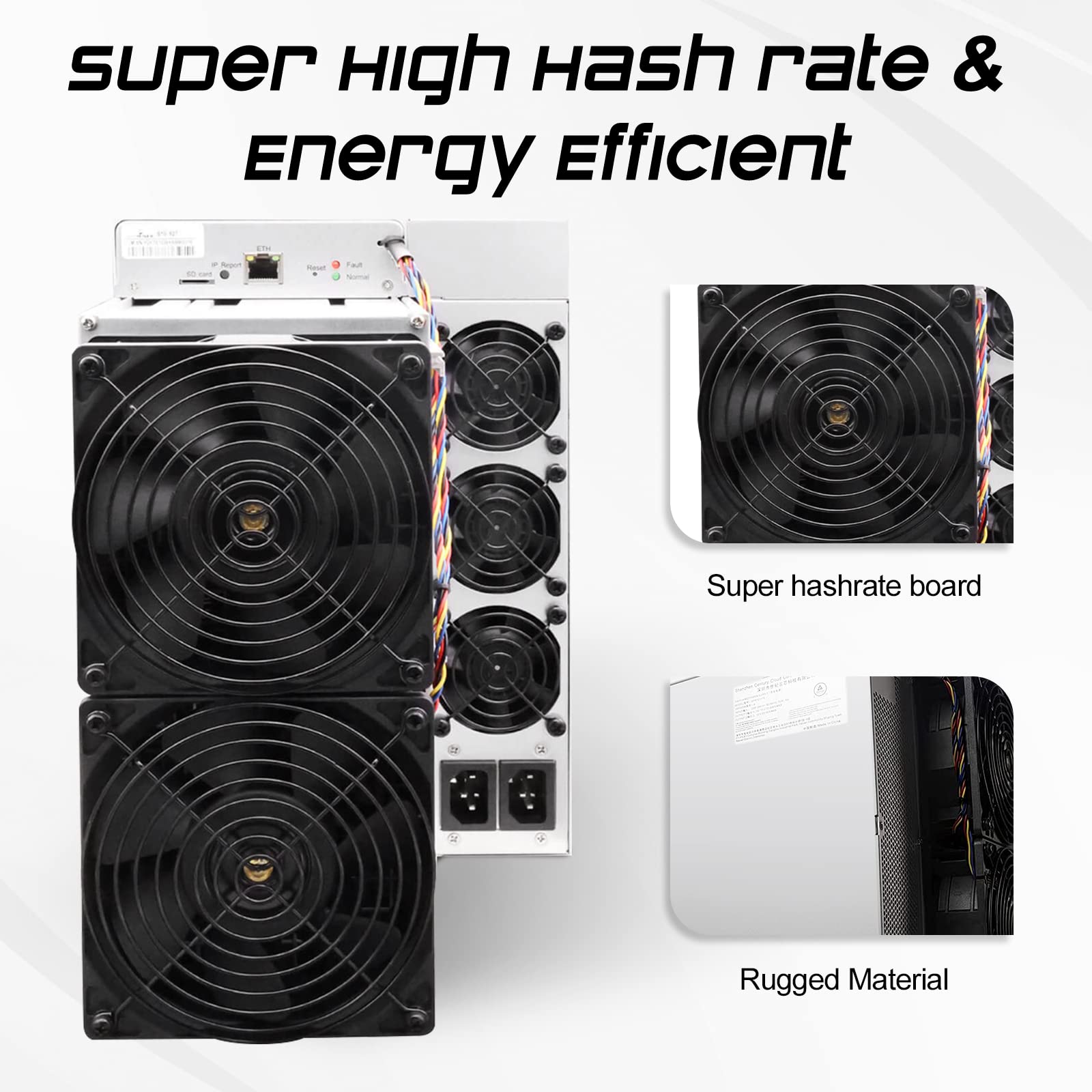 QUEP Bitmain Antminer L7 9500MH/s, Powerful Crypto Miner Bitcoin Mining Hardware Include PSU Power Supply Fastest Arrival is 5-8 Days Shipped from Our US Warehouse
