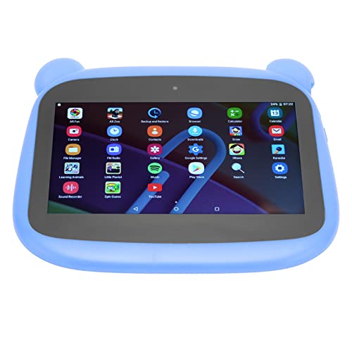 Rongm HD Tablet, US Plug 100‑240V 5000mAh Dual Band Kids Tablet for Video Blue US Plug