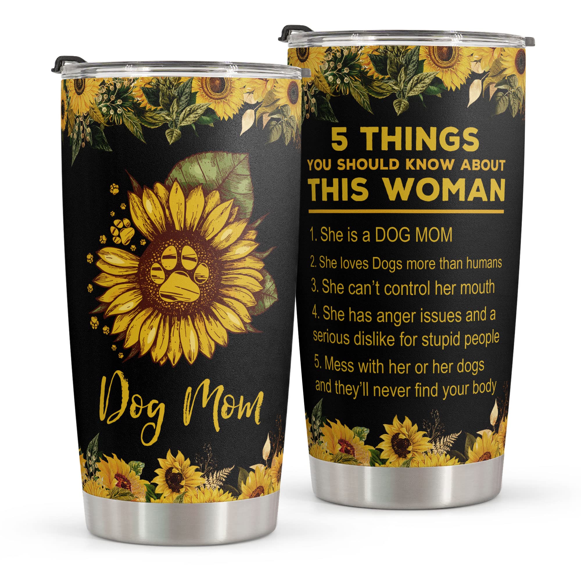 Macorner Gifts For Mom - Dog Mom Gifts For Women & Mothers Day Gifts For Dog Mom - Birthday Gifts for Mom From Daughter Son Dog Lover Gifts Mugs Stainless Steel Tumbler 20oz Christmas Gift For Mom