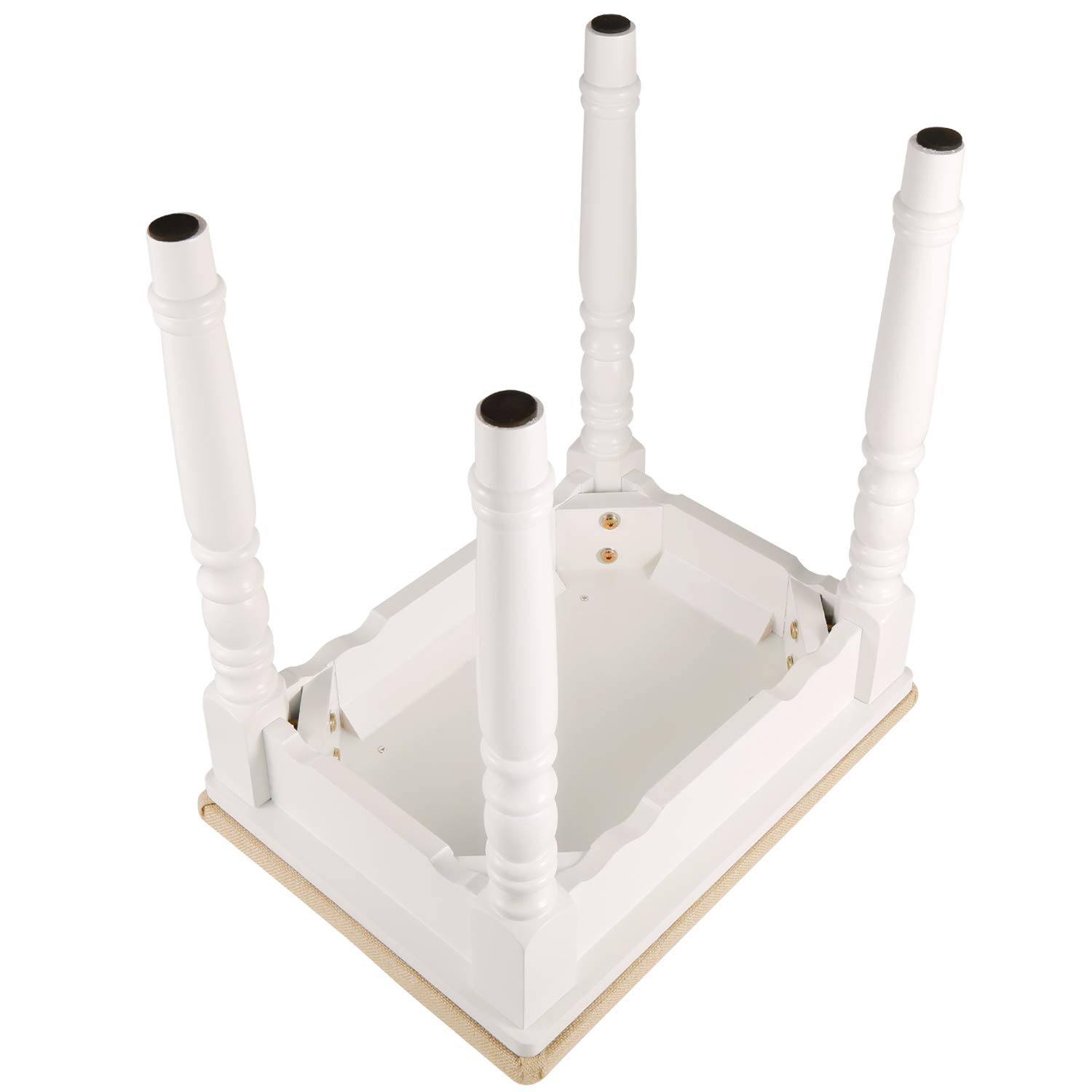 URFORESTIC Vanity Stool, Modern Makeup Dressing Stool with Concave Seat Surface,Capacity 300lb, Easy Assembly (White)