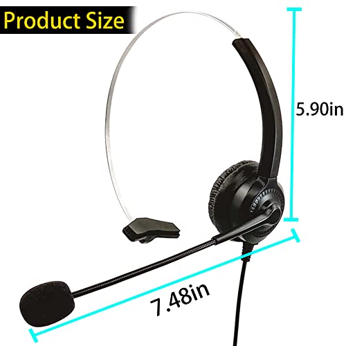 Wired Computer Headset, Lightweight Office On-Ear Headphones with Microphone, 3.5mm Jack Call Center Headset with Stereo Sound, Comfort-fit Earpad for Classes, Skype, Webinar