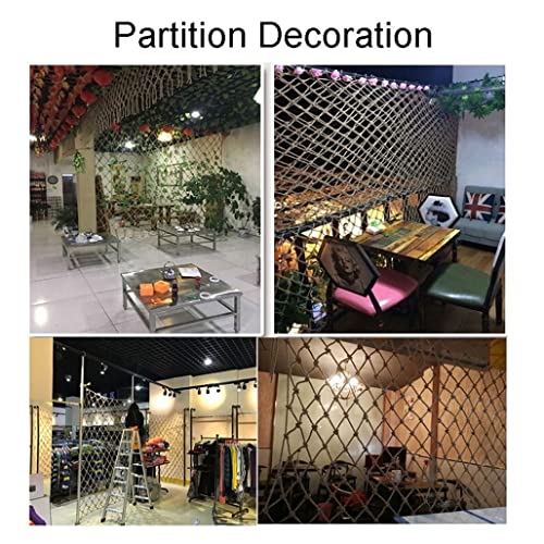 OUYOXI Safety Netting Climbing Net Protective Net,Hemp Rope Net,Balcony Safety Net,Stair Anti-Fall Net,Ceiling Decoration Net,Climbing Net,Hanging Net Dia 4mm(Size:1x1m/3.28x3.28ft)