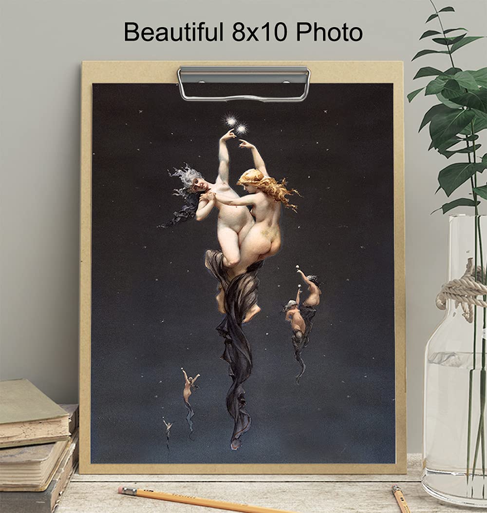 Pagan Fairy Decorations - Celtic Woman Mythology Wall Art - Witches Witch Decor - Celestial Witchcraft Wicca Wiccan Witchy Room Decor - Paganism Black Magic - Goth Gothic Home Decor