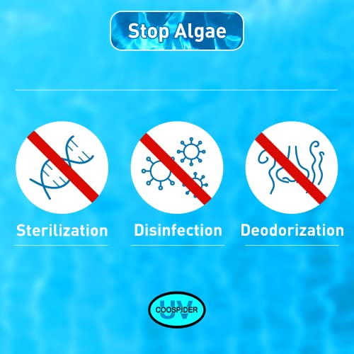 Pool Cleaner Submersible UV Sterilizer Light Remove Green Instead of Shock Chlorinating Sanitizer as Swimming Pool Accessories to Keep Pool Clean and Blue