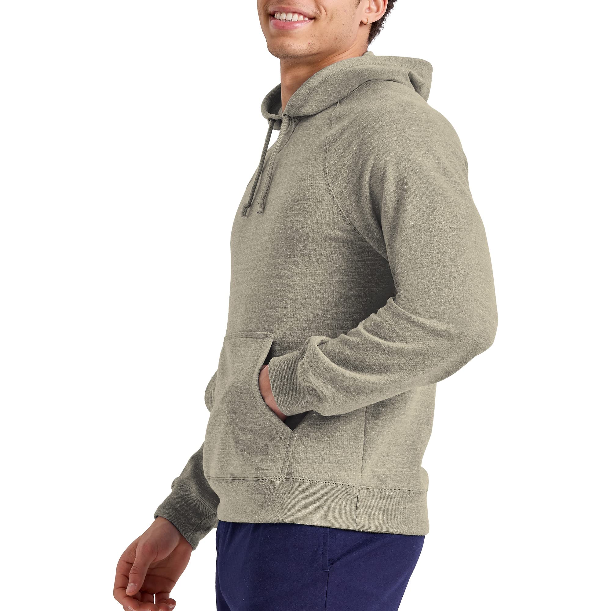 Hanes Men's French Terry Pullover Hoodie, Camouflage Green Pe Heather, Medium