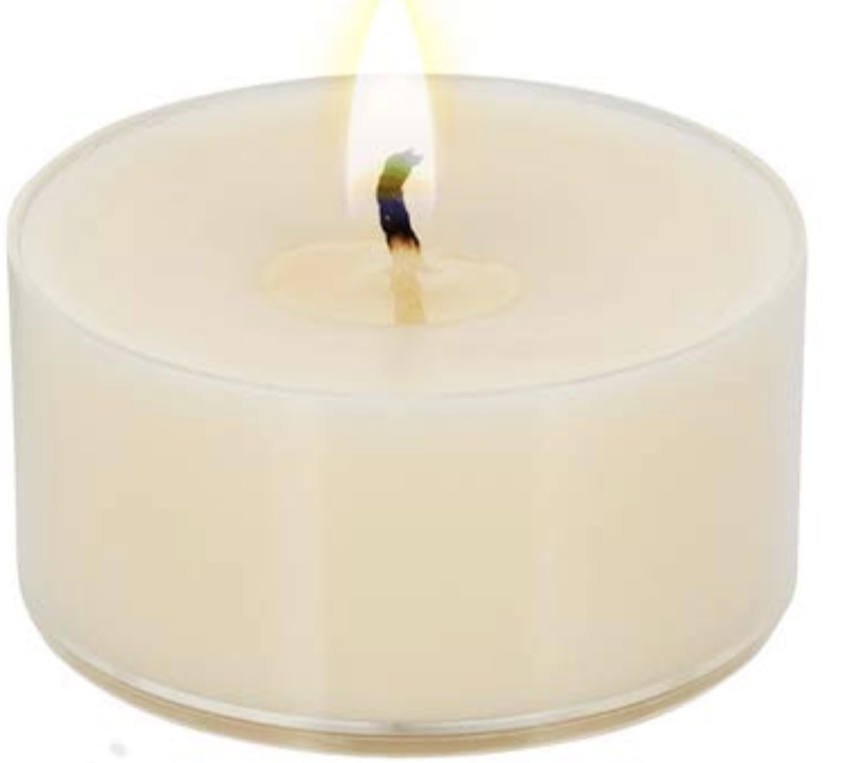 Vanilla Scented 7 Hour Clear Cup Tealight Candles (Set of 24) - Made in USA - Long Burning Clear Cup Vanilla Scented Aromatherapy Candles