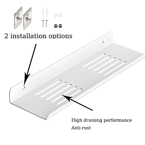 SDlemeiy Floating Shelves Wall Mounted Bathroom Shelf,Wall Mounted Hanging Shelves,Metal Display Wall Shelf,Wall Mounted,Carbon Steel Material(White, 15.9inch)