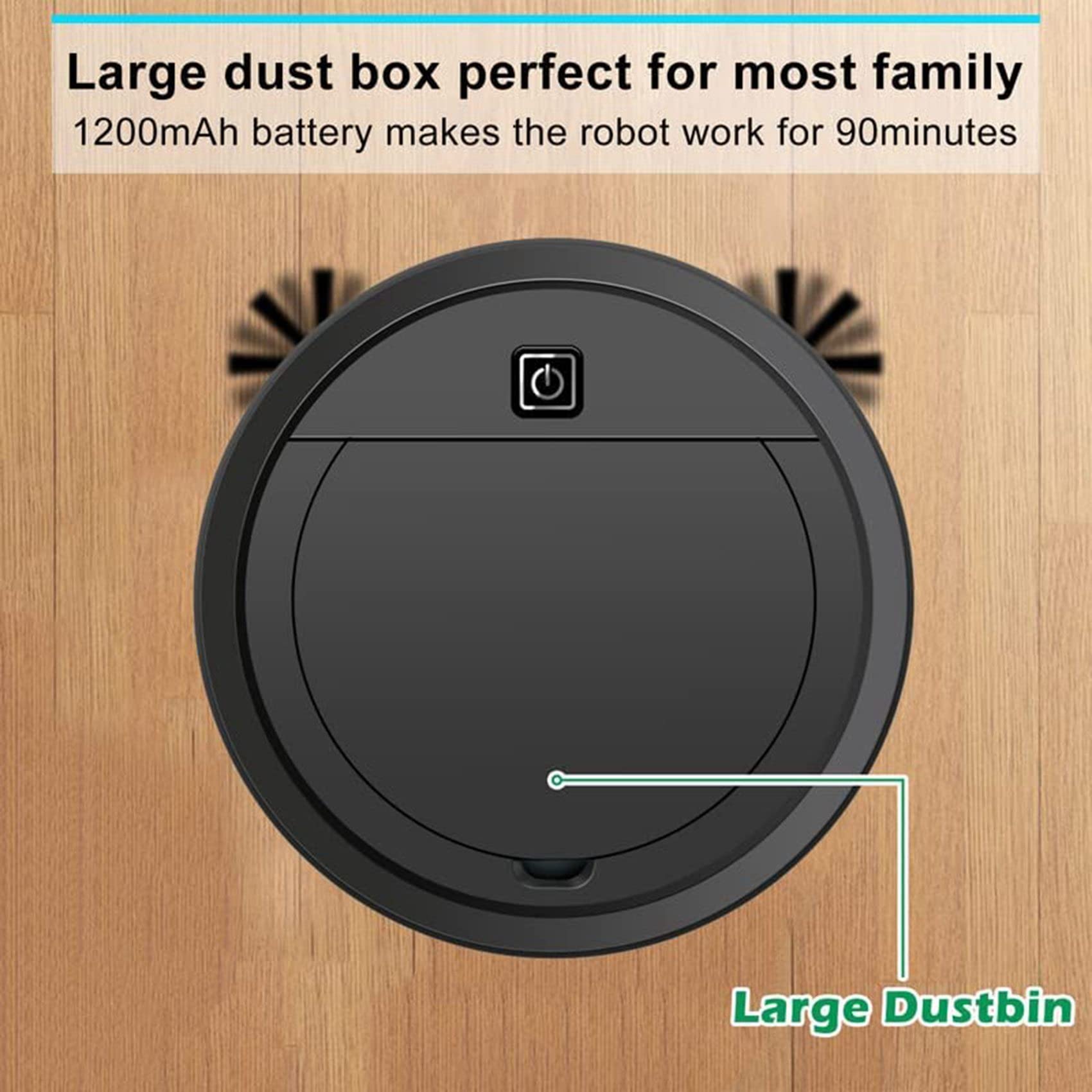 PRIZOM Robot Vacuum Cleaner - Upgraded 2-in-1 Robotic Vacuum and Mop Combo, Super-Thin Quiet, 1500Pa Strong Suction Black
