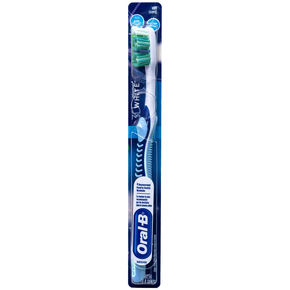 Oral-B 3D White Vivid Toothbrush, 35 Soft (Colors Vary) - Pack of 2