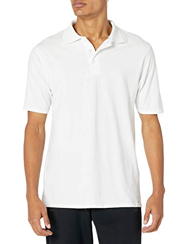 Hanes Mens Freshiq Polo Shirt, Men’s X-temp Moisture-wicking Performance, White, Large US