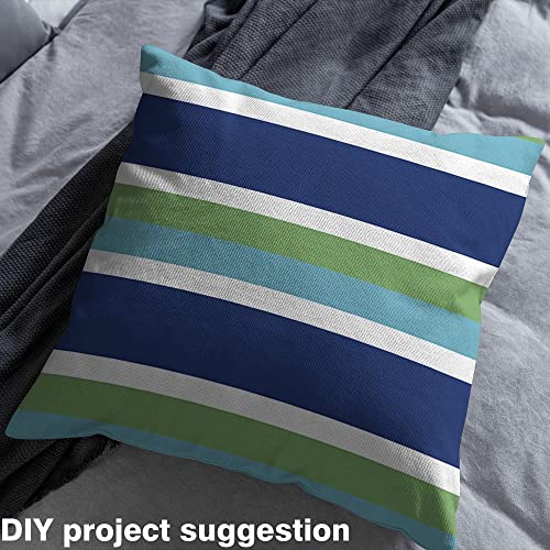 Striped Material Fabric, Green Blue Stripe Fabric by The Yard, Navy Blue Turquoise Stripes Quilting Fabric by The Yard, Geometric Upholstery Fabric by The Yard, Kids DIY Lines Fabric, 3 Yards