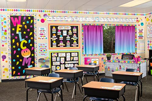 Teacher Created Resources Pink and Orange Color Wash Straight Border Trim