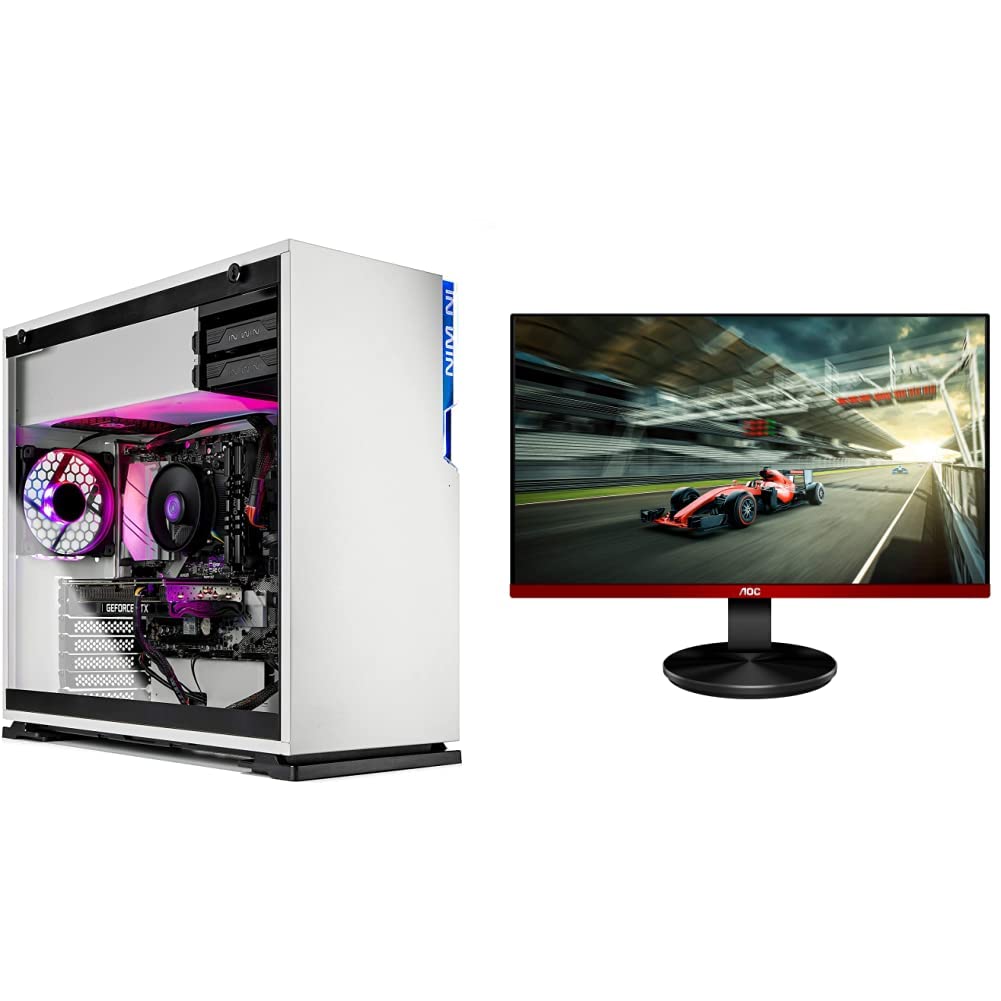 Skytech Shiva Gaming PC Desktop & AOC G2490VX 24" Class Frameless Gaming Monitor, FHD 1920x1080, 1ms 144Hz, FreeSync Premium, 126% sRGB / 93% DCI-P3, 3Yr Re-Spawned Zero Dead Pixels, Black