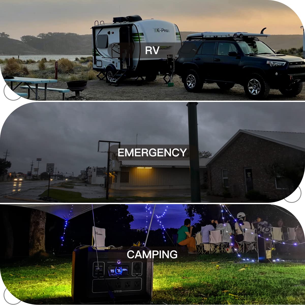 OUPES Solar Powered Generator 1800W, 1488Wh Portable Power Station with 200W Solar Panels, 120V/1800W (4000W Peak) AC Outlets, Emergency UPS Portable Generators for Home Use, Overlanding