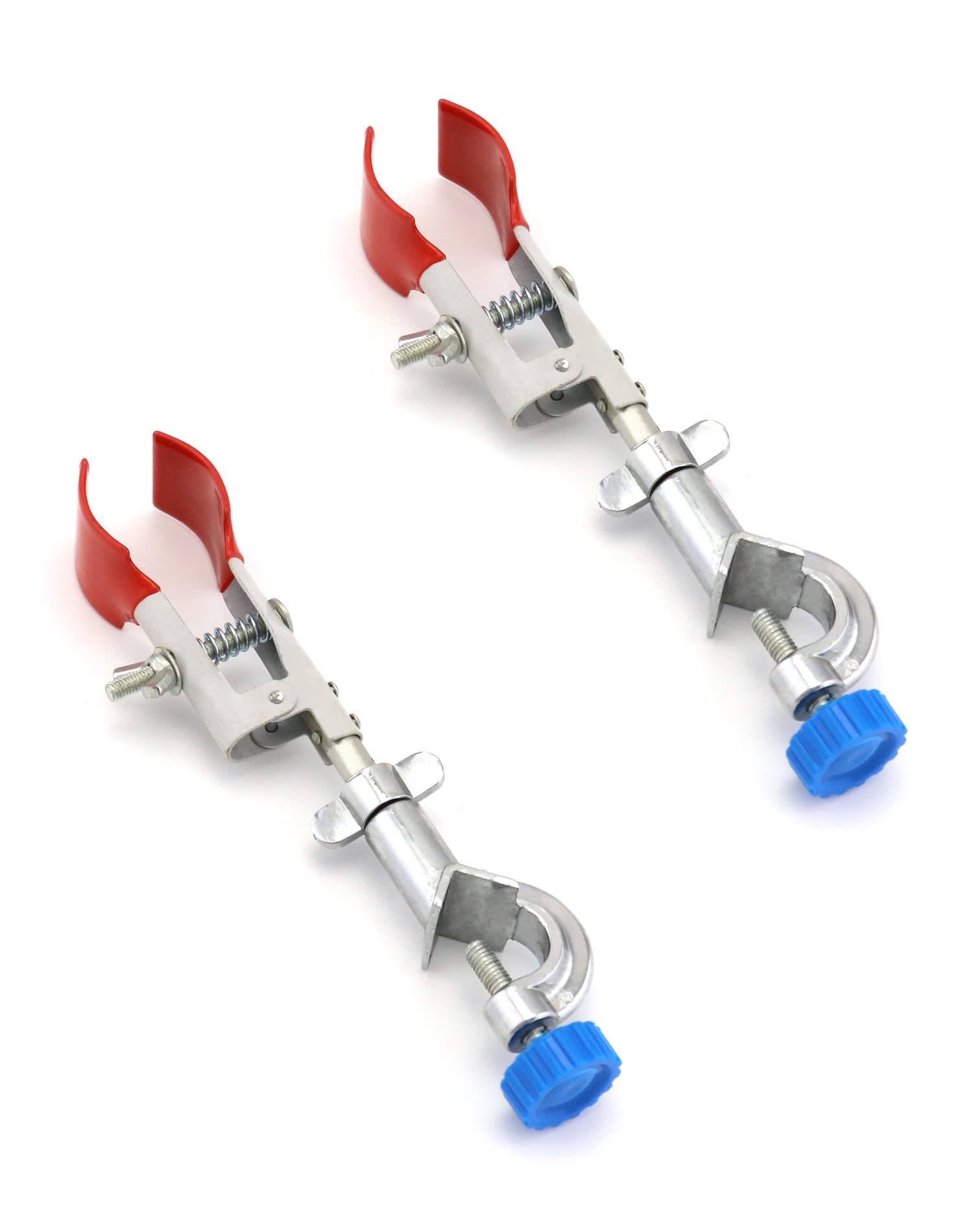QWORK Lab Clamp, 2 Pack, Cork Lined Prongs, Burette, Flask, Beaker Clamp, Holds Objects up to 1.75" [45mm], Labs Universal Clamp (Rods up to 0.7" Diameter)
