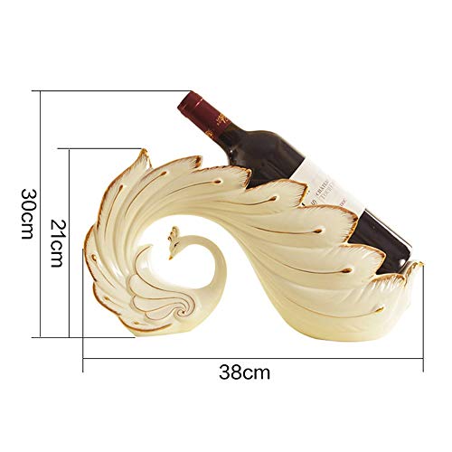 Stylish Simplicity Ivory Magnetic Wine Rack Decoration Peacock Modeling Crafts European Wine Cabinet Decoration Creative Home Desktop Porch Partition Decoration Decoration Wedding Gift Beautiful and