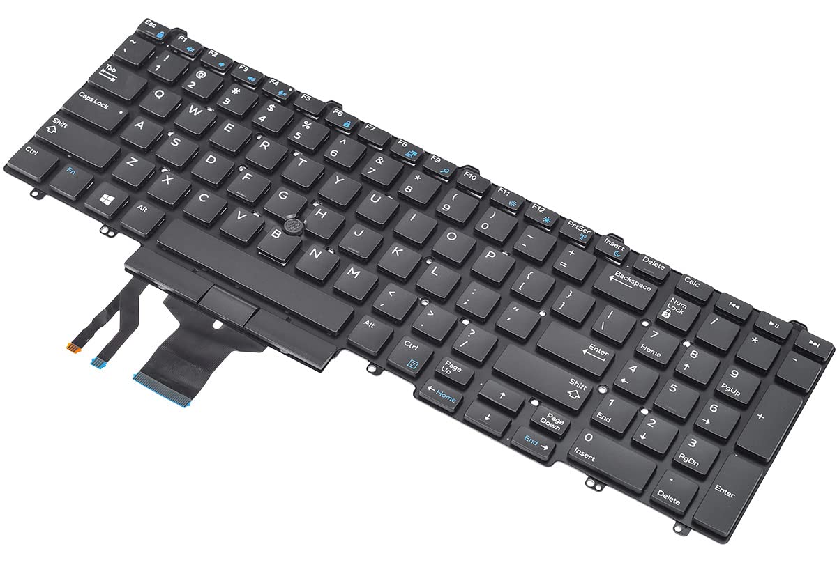 Replacement Keyboard for Dell Latitude E5550 E5570 5550 5590 & Precision 3510 7510 7520 7710 7720 Series Laptop, Latitude E5550 E5570 5590 Replacement Keyboard with Pointer US Layout