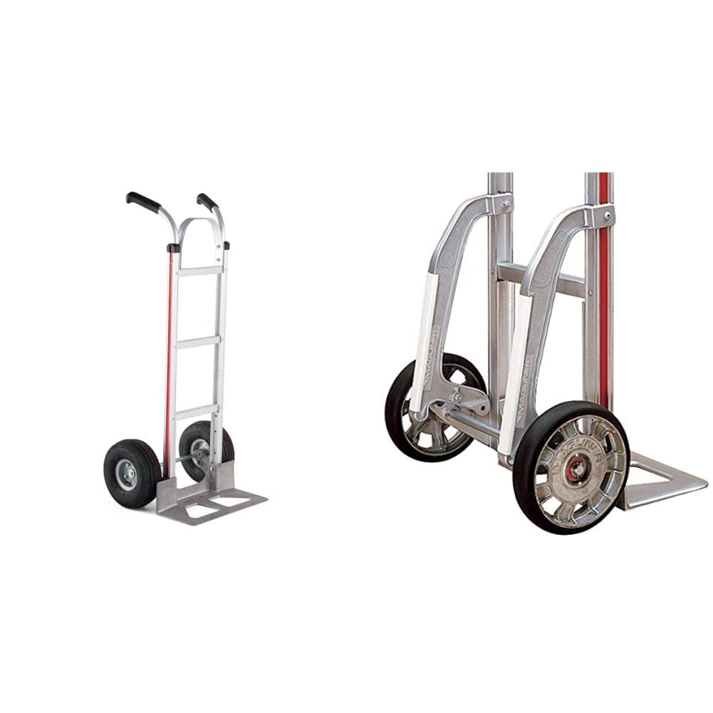 Magline HMK116UA4 Aluminum Hand Truck, Flared Double Pistol Grip Handle, Pneumatic Wheels, 500lbs Capacity & 86006 C5 Stair Climber Kit for Standard Hand Truck'