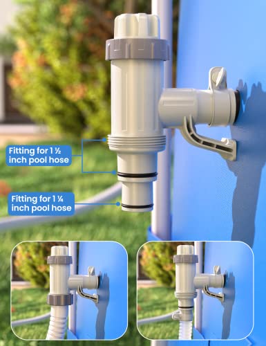 POOLHACKER Pool Plunger Valve Plus for Above Ground Pool- Pool Pipe Holder with Plunger Valve for Pool Parts and Accessories, Shut Off Valve for Above Ground Pool, Replacement for Pool Fittings
