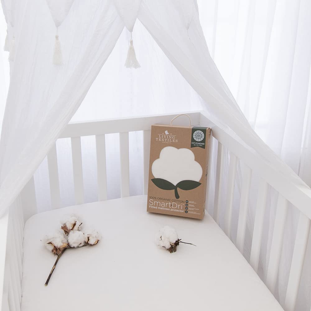 Organic Smart-Dri Waterproof Mattress Protector - Crib White