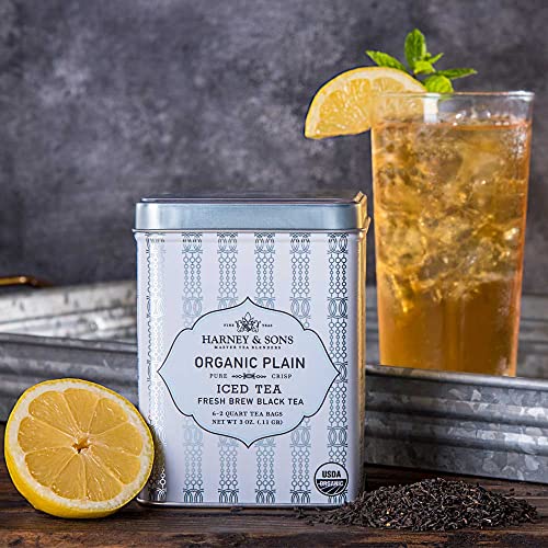 Harney & Sons Organic Black Iced Tea | Fresh-Brew Iced Tea, Six 2qt Tea Bags