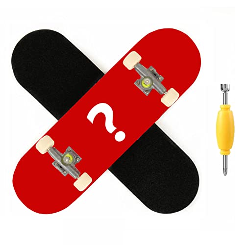 Mini Finger Skateboards Toys, Wooden Fingerboard, Professional Finger Board Ultimate Sport Training Props with Fingerboard Non Slip Foam Grip Tape, Screwdriver(Finger Skateboard Pattern Random)
